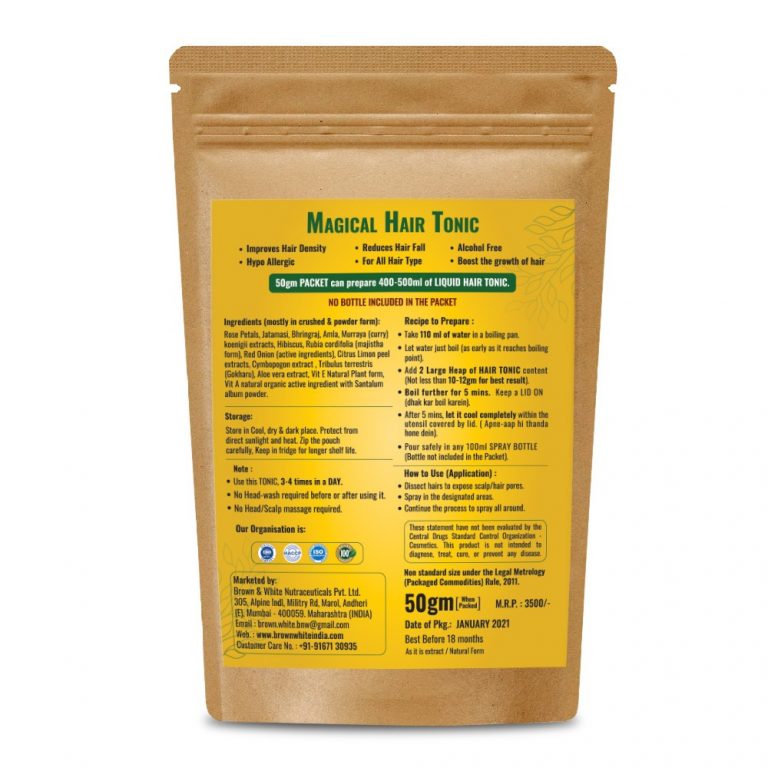Brown & White Magical HAIR TONIC for All Type of Hairs - 50gm – Brown ...